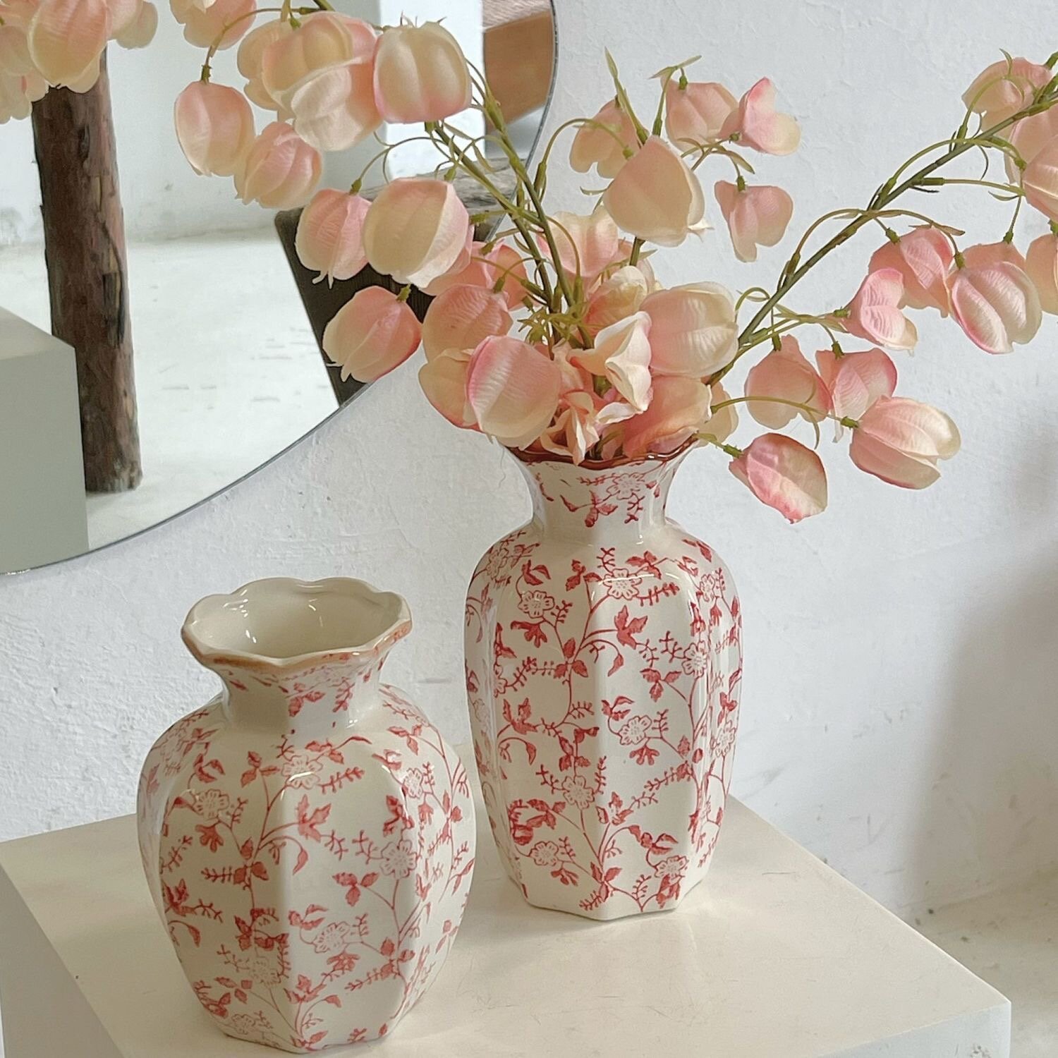 Настольная ваза для цветов в китайском стиле /керамическая 25 см