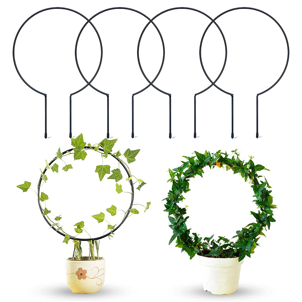 4 стойки для вьющихся растений, подставки для цветочных горшков, подставка для цветов, металлические подставки для растений в форме сердца-круглые