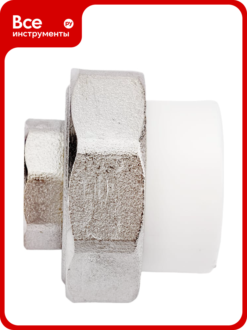 Комбинированная разъемная муфта (американка) PRO AQUA PP-R ВР белая d-25 мм 1/2" PA20012b, надежное