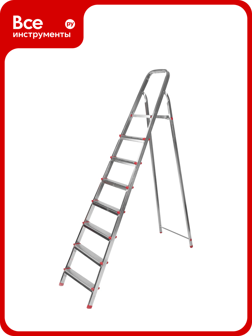 Стальная стремянка REXANT 8 ступенек, усиленный профиль 12-5058