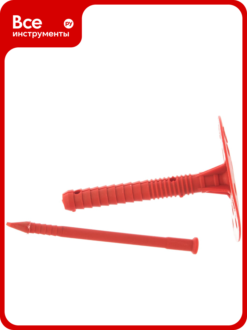 Дюбель для теплоизоляции с пластиковым гвоздём 10х80, 1000шт - накл. Tech-Krep IZO 124890, полнотелого силикатного