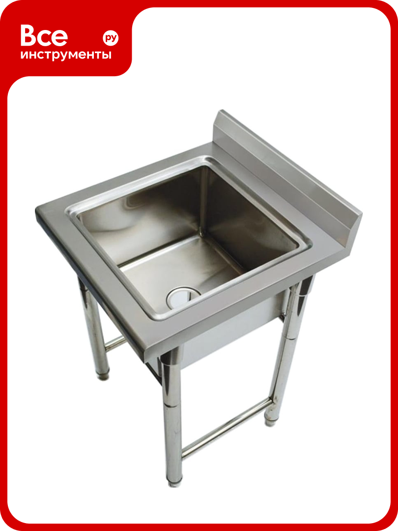 Моечная ванна Viatto Commercial с бортом, нержавеющая стальva-st145a 600x650x850 мм 167486