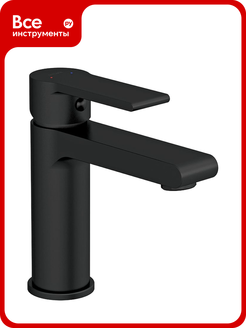 Смеситель для раковины Cersanit BRASKO BLACK с клик-клак 63107 цельнолитая конструкция