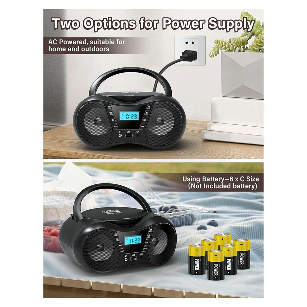 CD-плеер Bluetooth AM/FM-радио стереоплеер (ЕС)