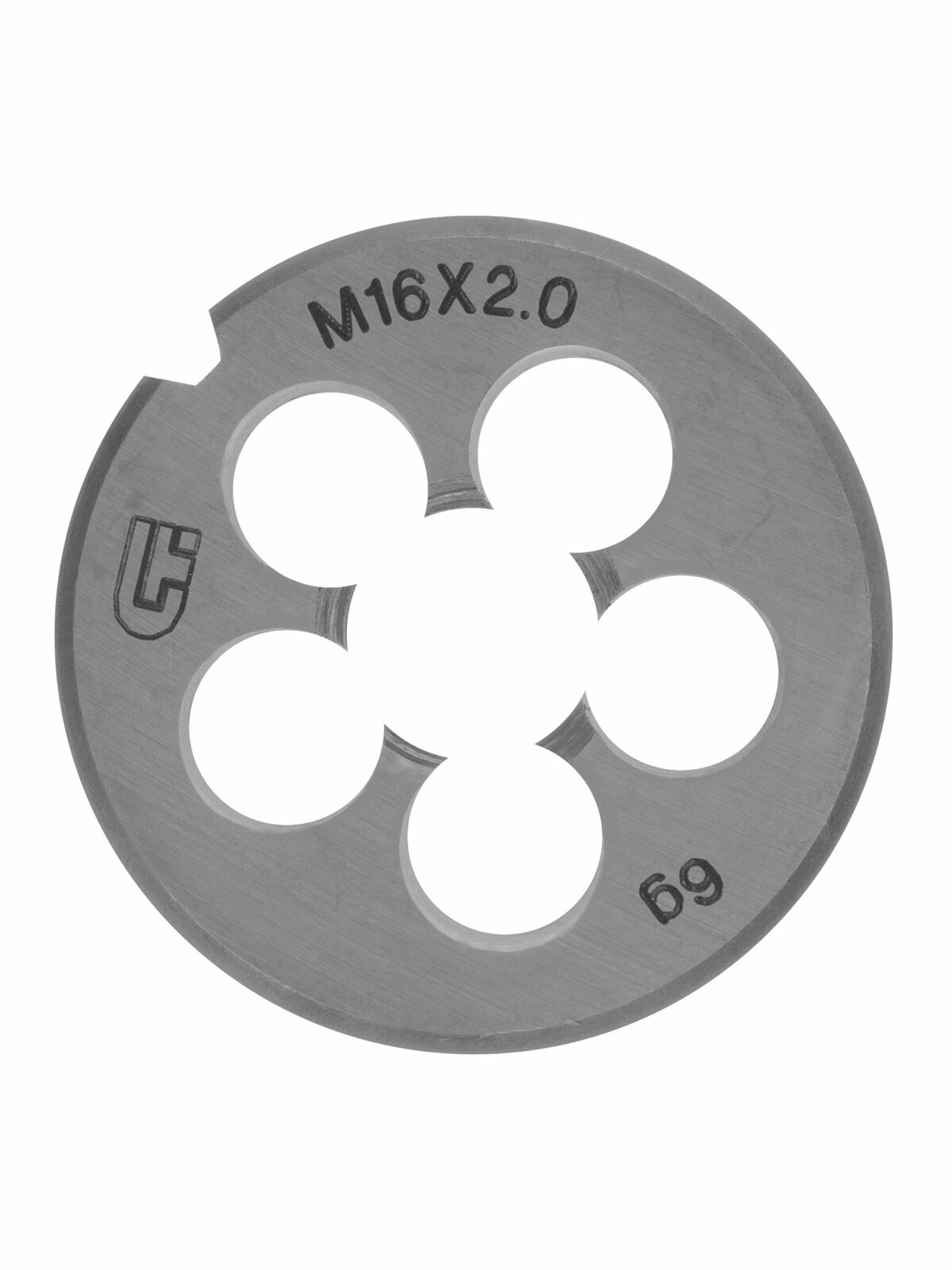 Плашка для нарезки резьбы Сибртех, М16 х 2.0 мм, легированная сталь 9ХС, закаленные рабочие части, 77044