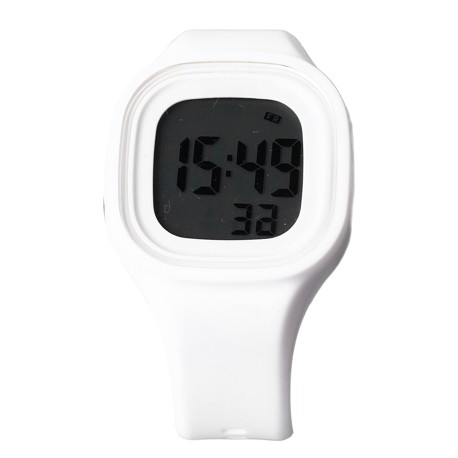 Силиконовые часы для мужчин и женщин, водонепроницаемые, с подсветкой, мягким ремешком, будильником, силиконовые светодиодные цифровые часы, белые
