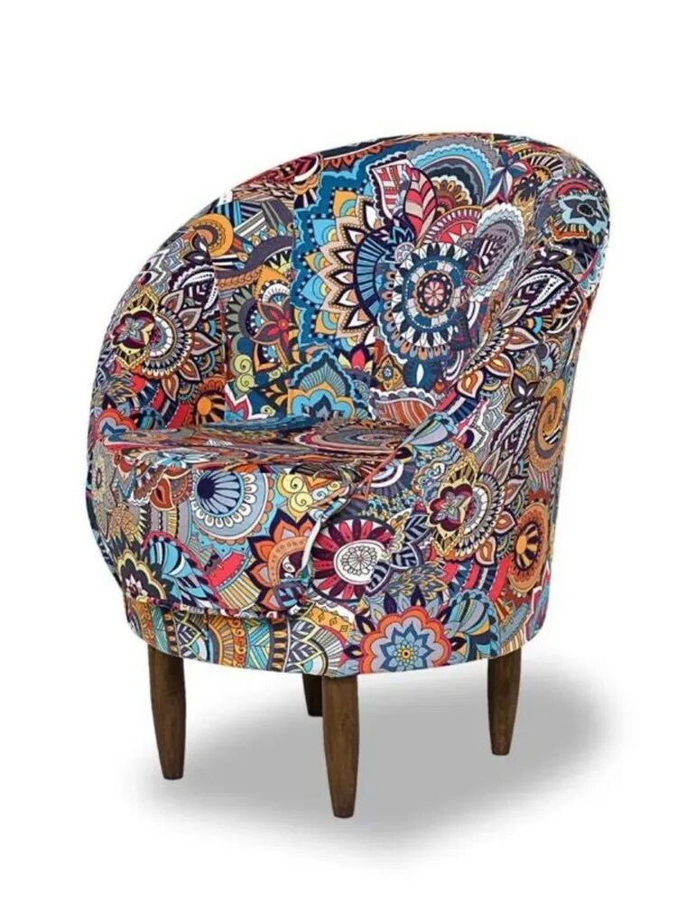 Кресло алекс 68х72х85 см, нераскладное, на ножках, разноцветный велюр