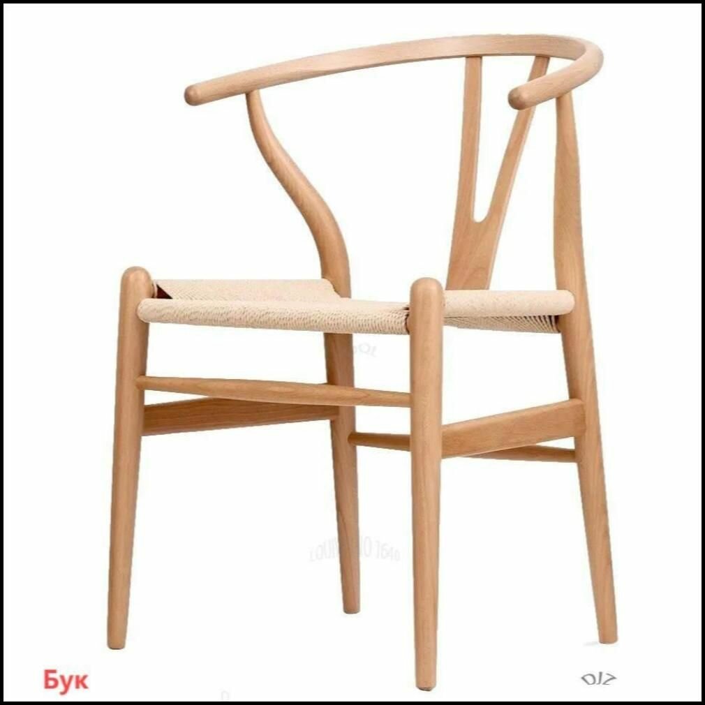 Стул Wishbone (CH24) из бука — дизайнерский стул Hans J. Wegner 1949 с «Y»-спинкой для кафе, ресторана и дома.