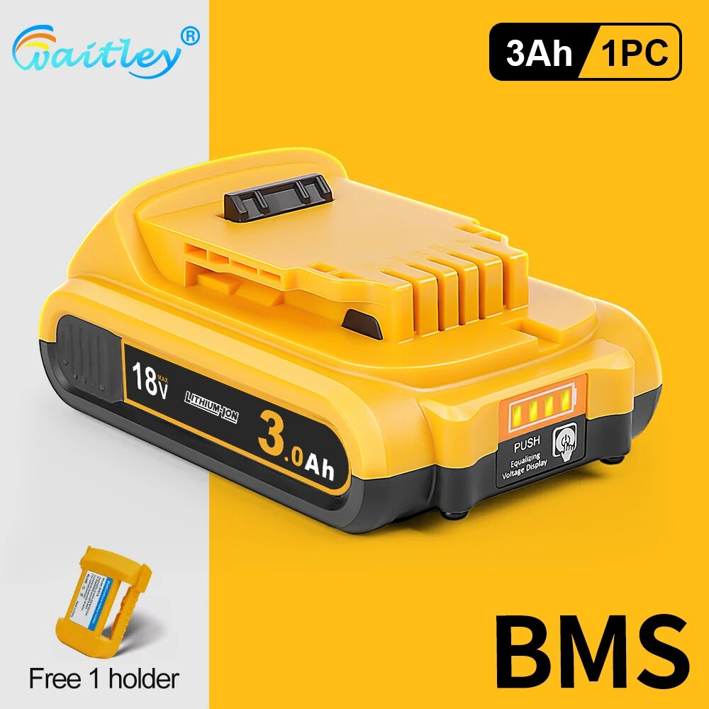 Аккумулятор Waitley для Dewalt 18В/20В 3/5/6/9Ач 3Ah Battery 1 PC