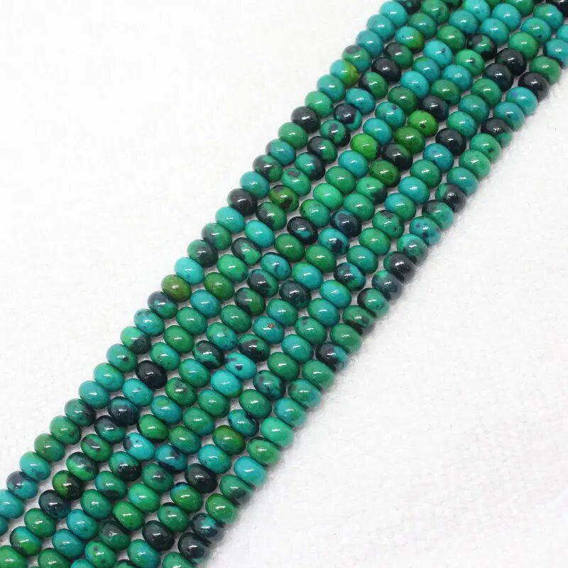 Зеленые бусины из хризоколла SexeMara 4x6mm