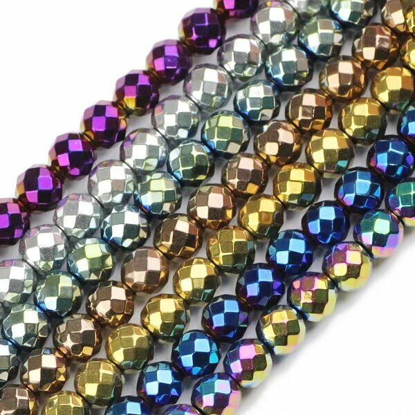 Бусины из гематита YHBZRET черные граненые 2/3/4/6/8/10 мм 4mm 100pcs, Mixed color