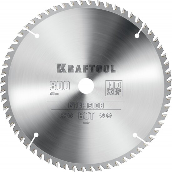 Kraftool Пильный диск по дереву Precision, 300 х 30 мм, 60Т, (36952-300-30)