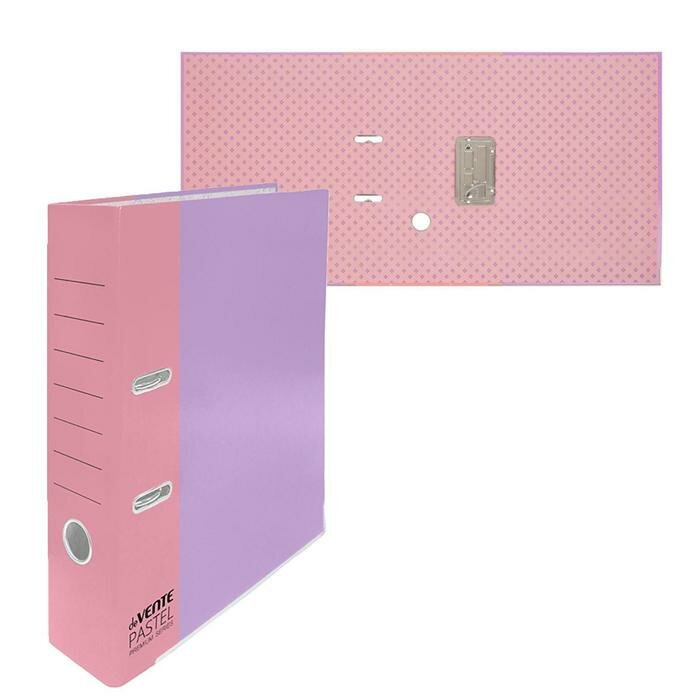 Папка-регистратор deVENTE "Pastel", А4, 75 мм, разборный, металлическая окантовка, матовая, фиолетовая (-SI/PD602blck)