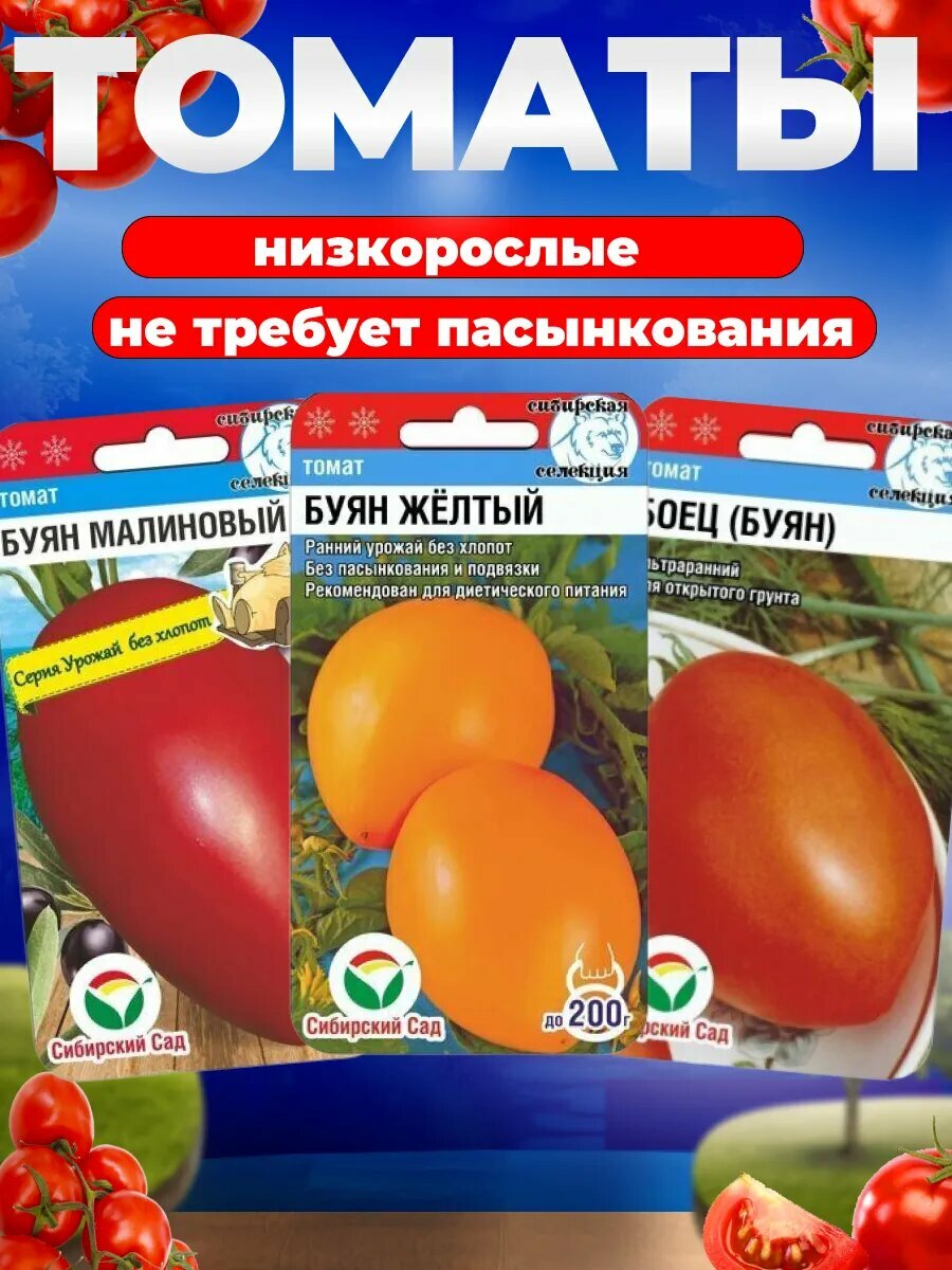 Семена томатов Буян микс сортов 3 пакета по 20 шт
