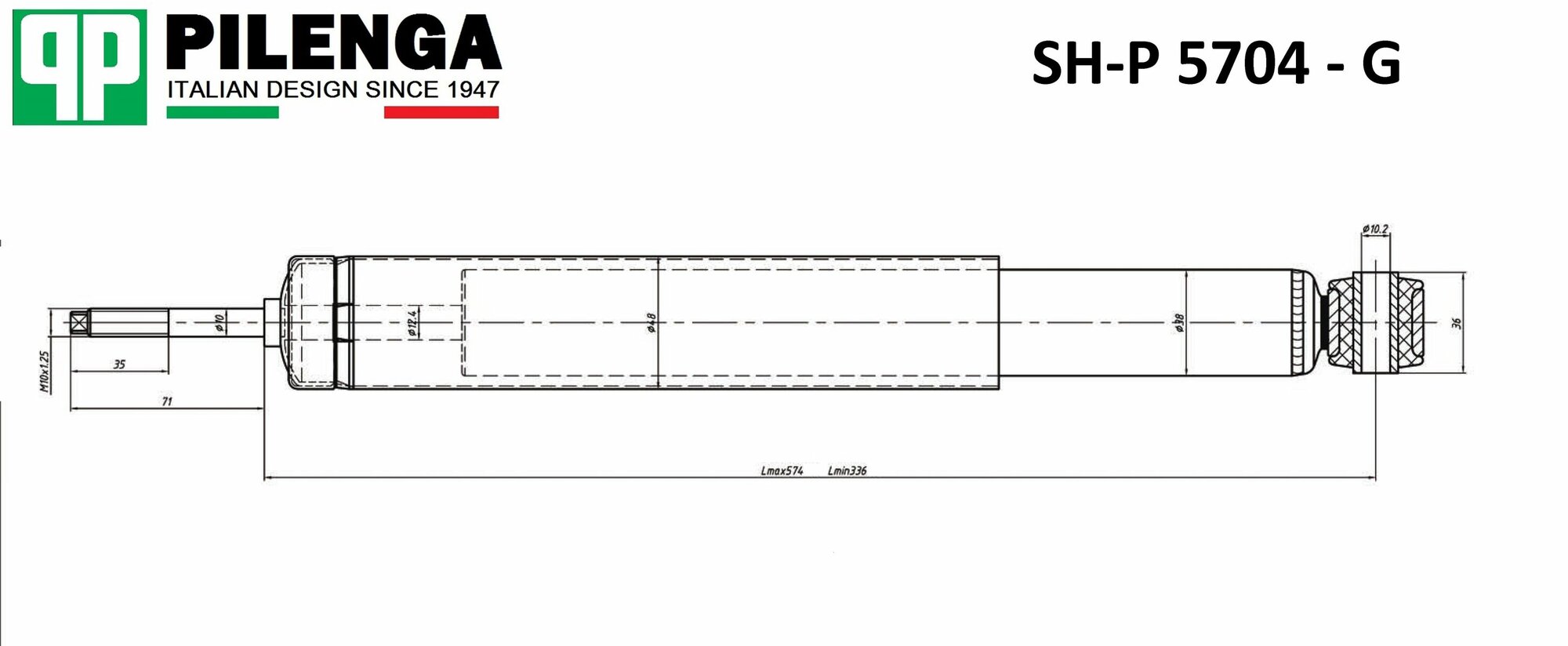 Амортизатор Зад. daewoo Nexia/Chevrolet Lanos (Газ.)(Pilenga Sh-P 5704 - G)