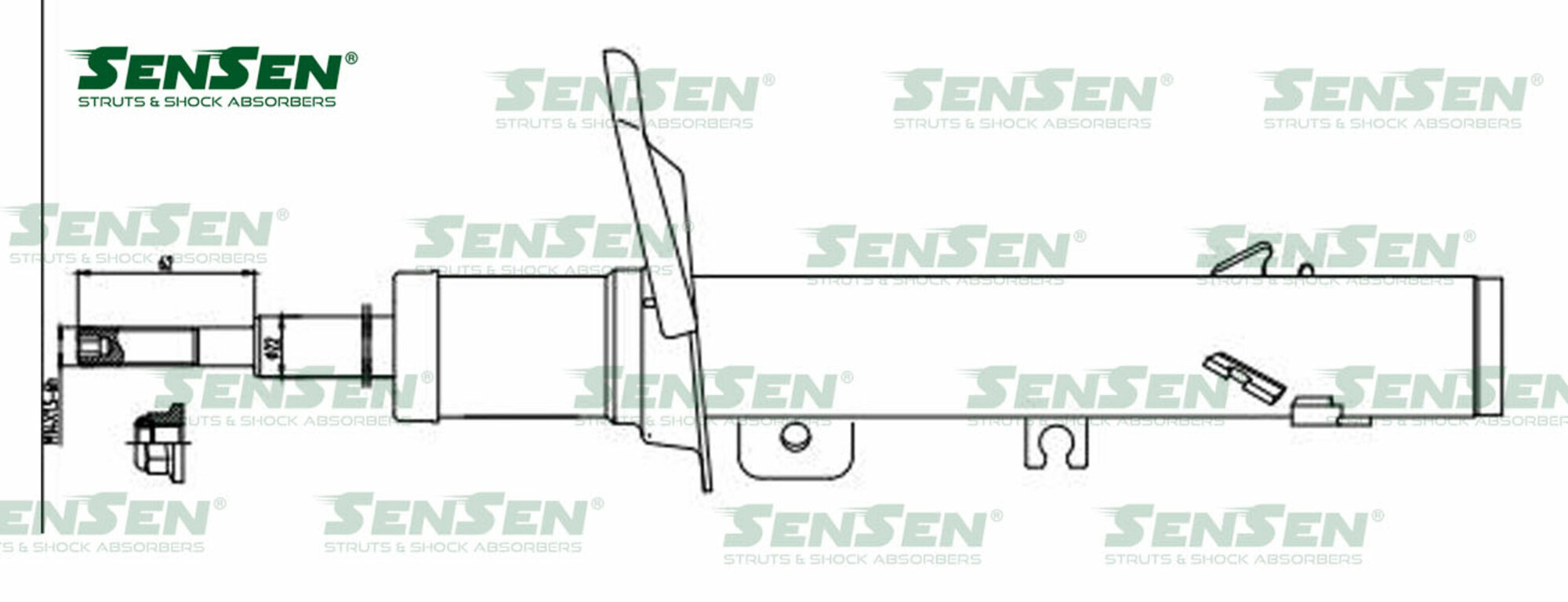 Амортизатор Перед. Лев. Газ Peugeot 207 / 207 Cc / 207 Sw(Sensen 42141660)