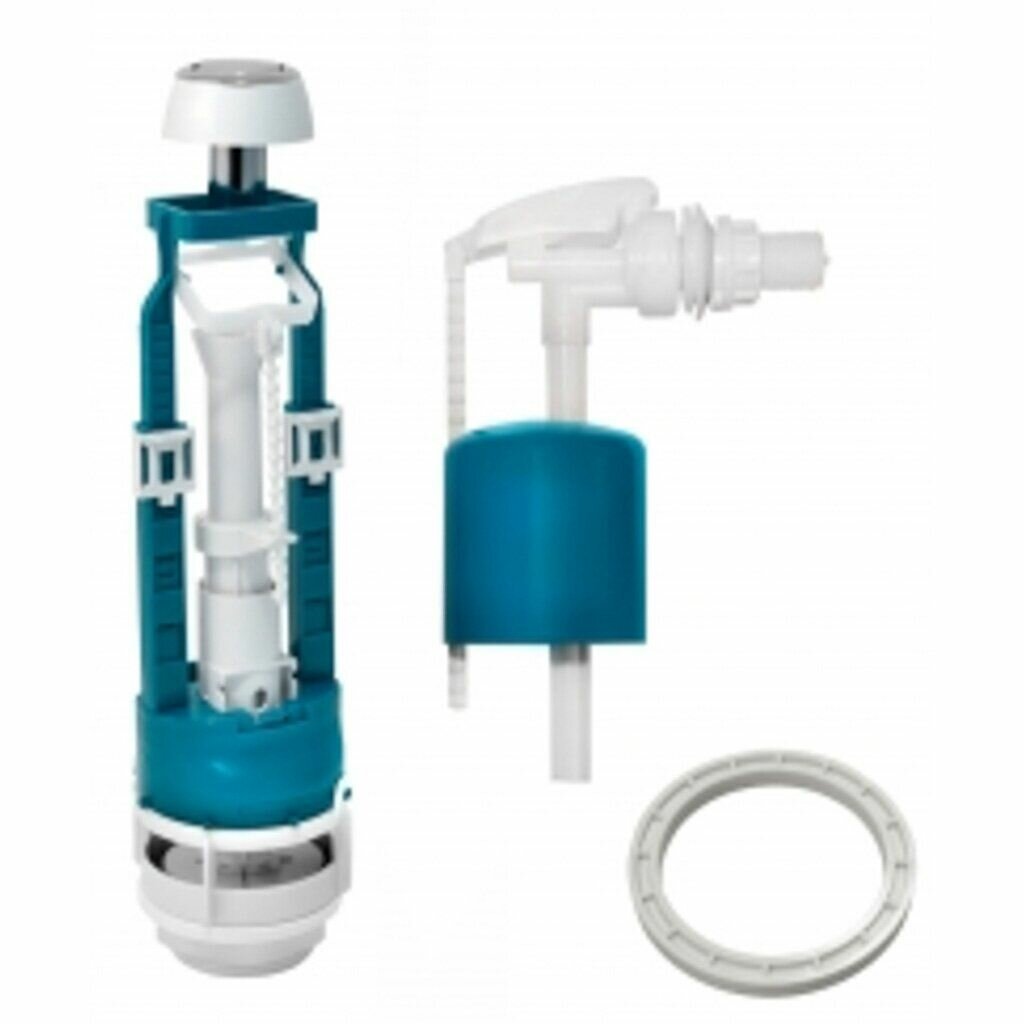 Арматура для бачка унитаза Инкоэр боковая, диаметр штуцера 1/2 дюйма, кнопочная, цвет Хром