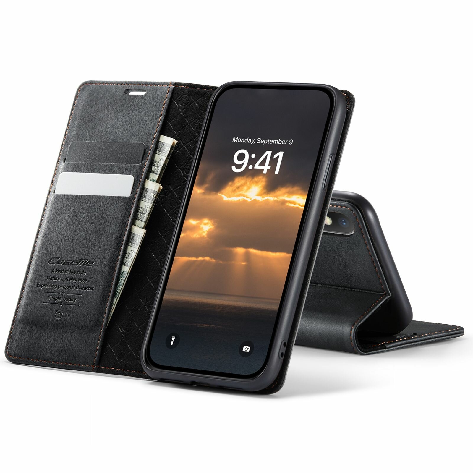 Чехол-книжка CaseMe RFiD iPhone X/XS черный