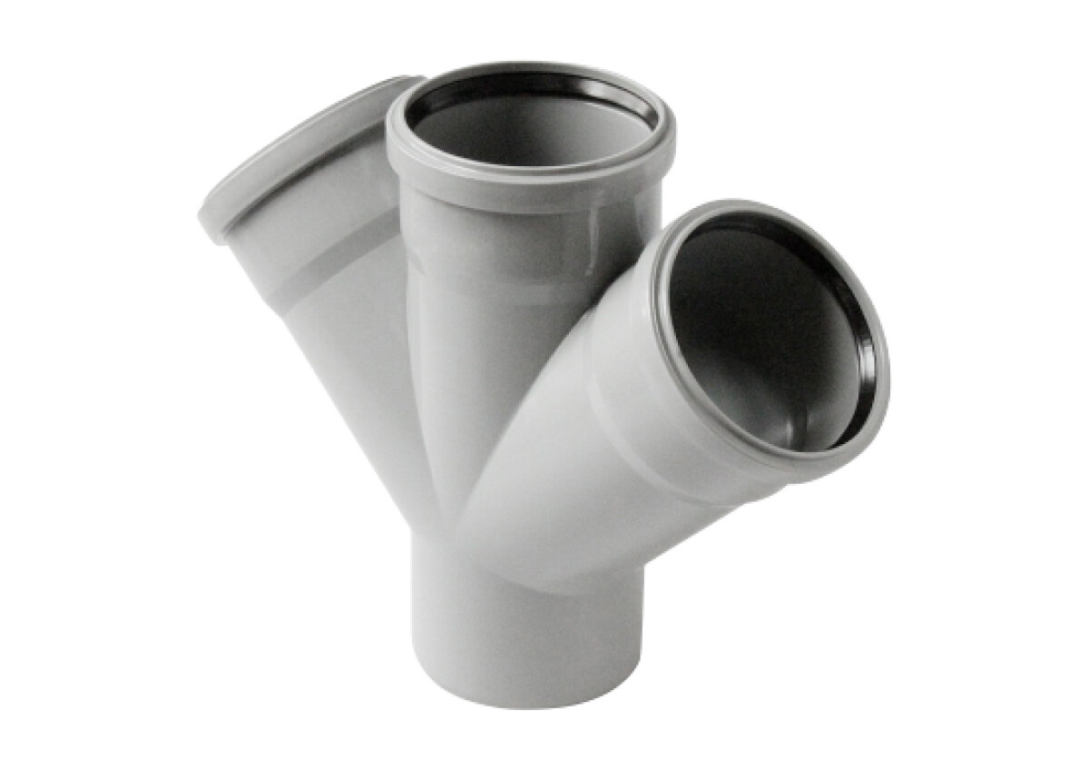 Крестовина канализационная Valfex диаметр 110 мм, угол 45 градусов
