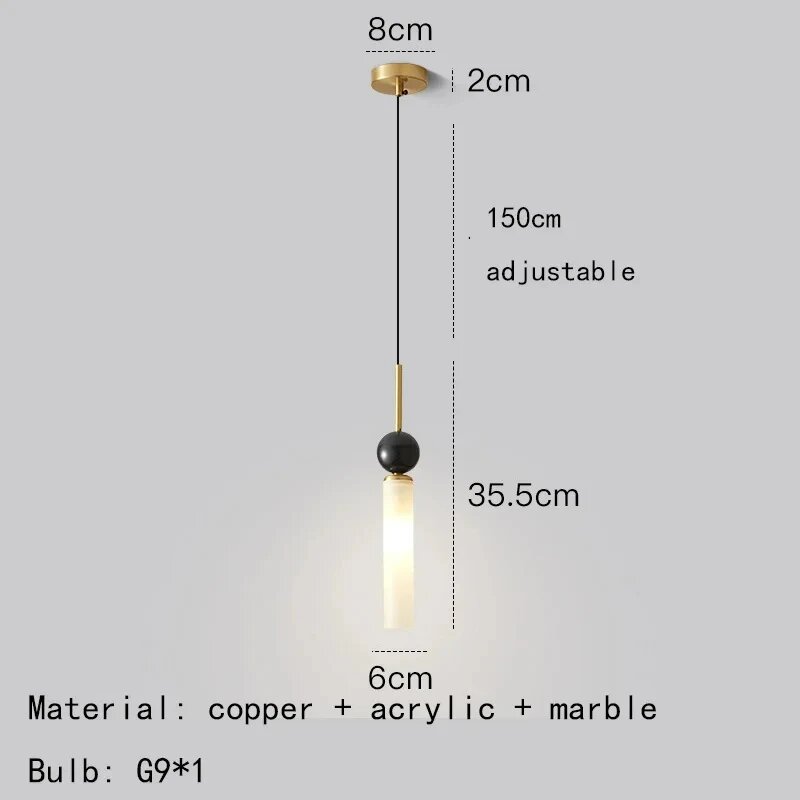 LED люстра IWP железный мрамор