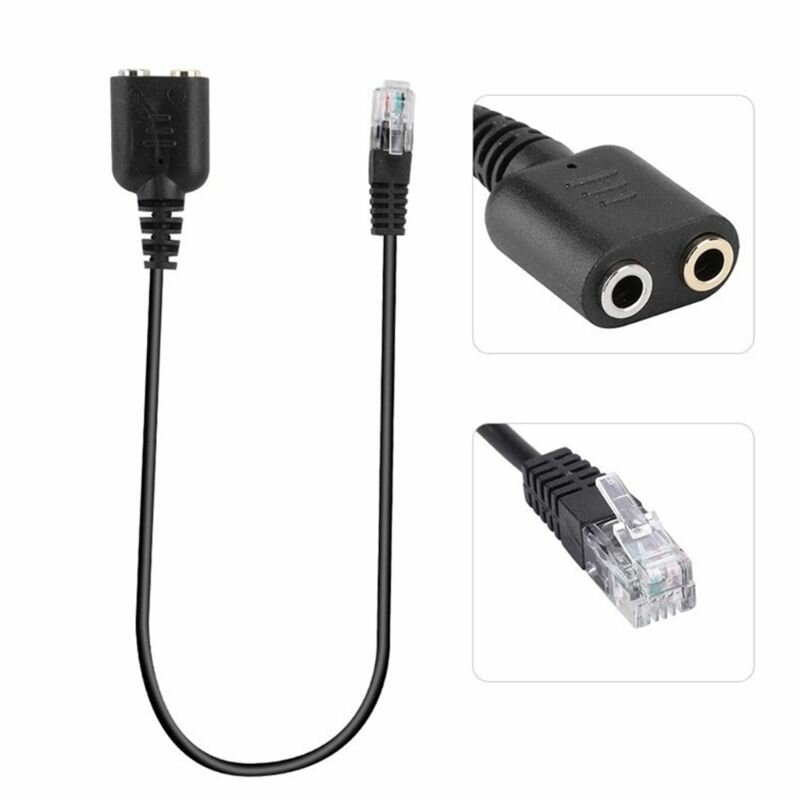 Двойной кабель-переходник с кристаллической головкой 3,5 ММ на RJ9