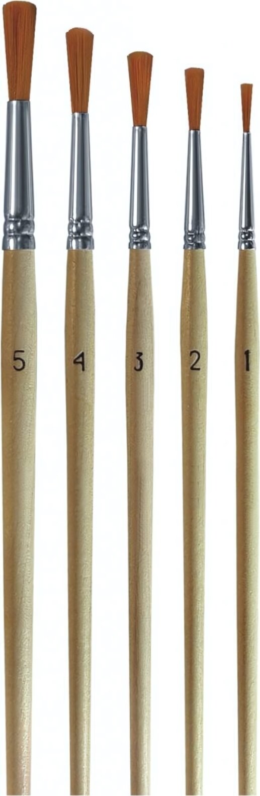 Кисть художественная круглая №2 'Школьник', синтетика, деревянная ручка, цвет коричневый