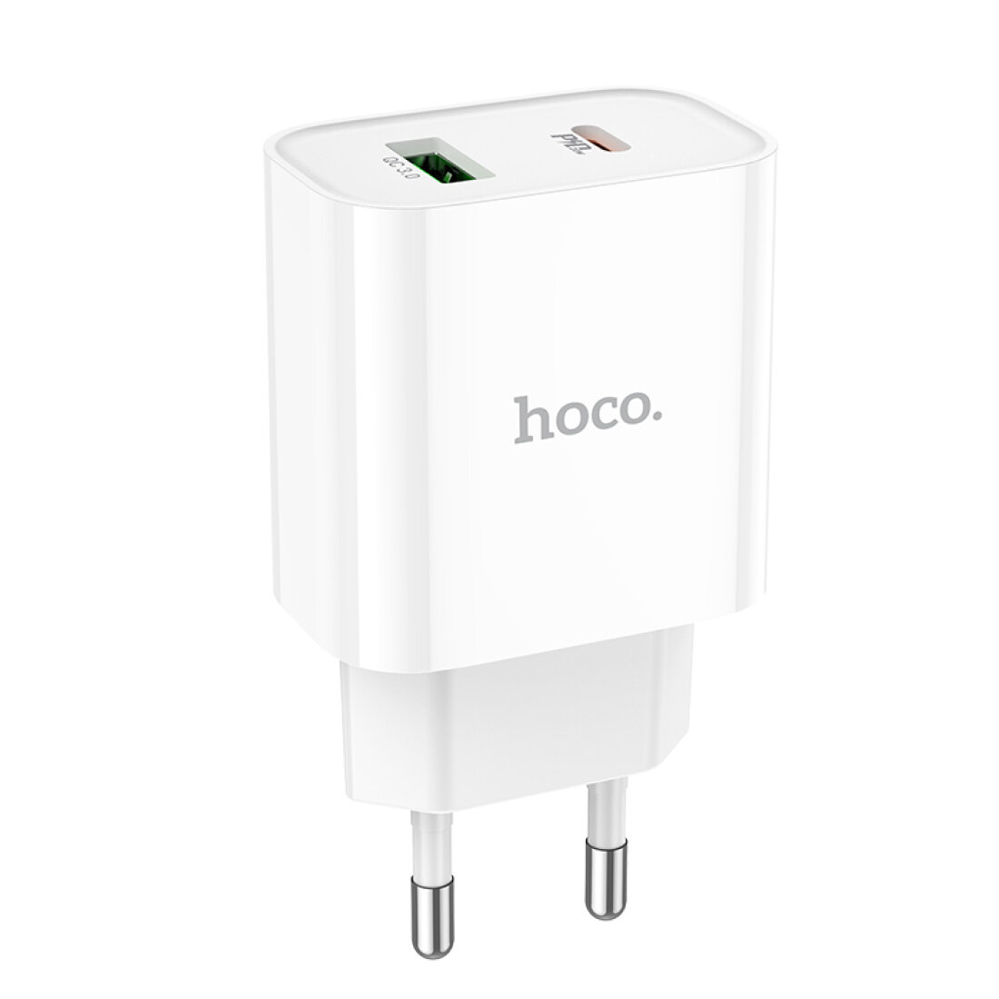 Сетевое зарядное устройство, 1 PD 20W + 1 USB 3.0 QC (C80A Plus), HOCO, белый