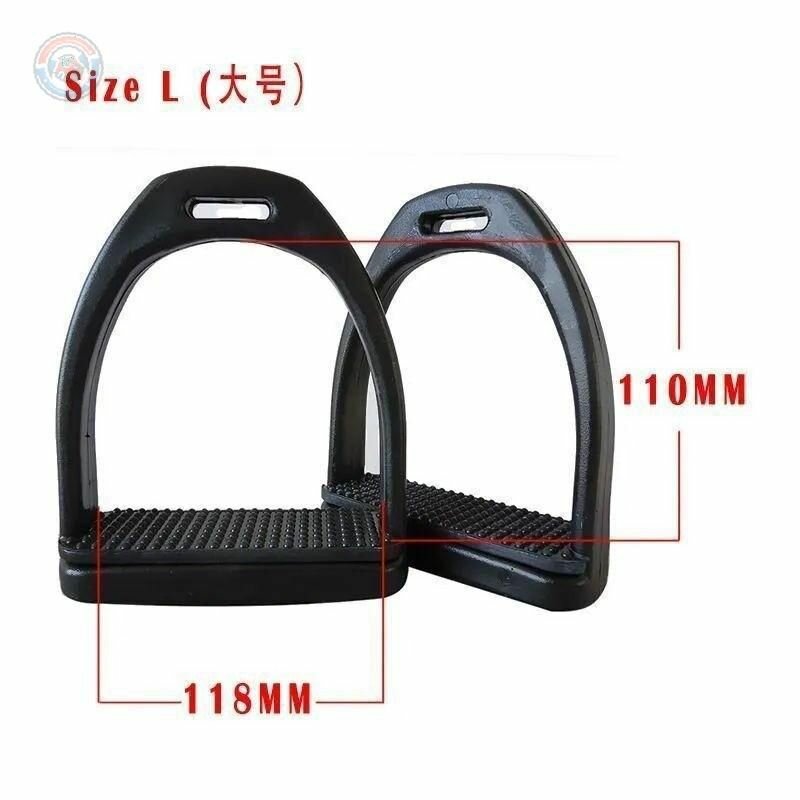 Пластиковые стремена для лошади L, нескользящие черные стремена из прочного полиоксиметилена, универсальные конные аксессуары для безопасной езды
