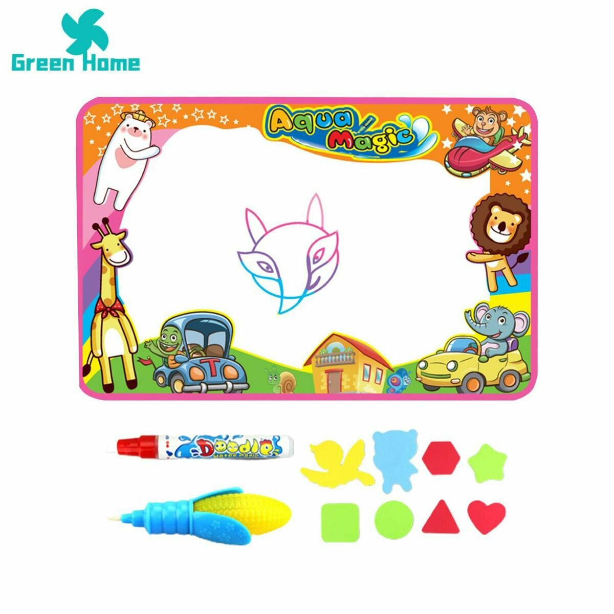 Зеленый домашний набор для рисования с автоматическим исчезновением большого размера коврик для рисования граффити