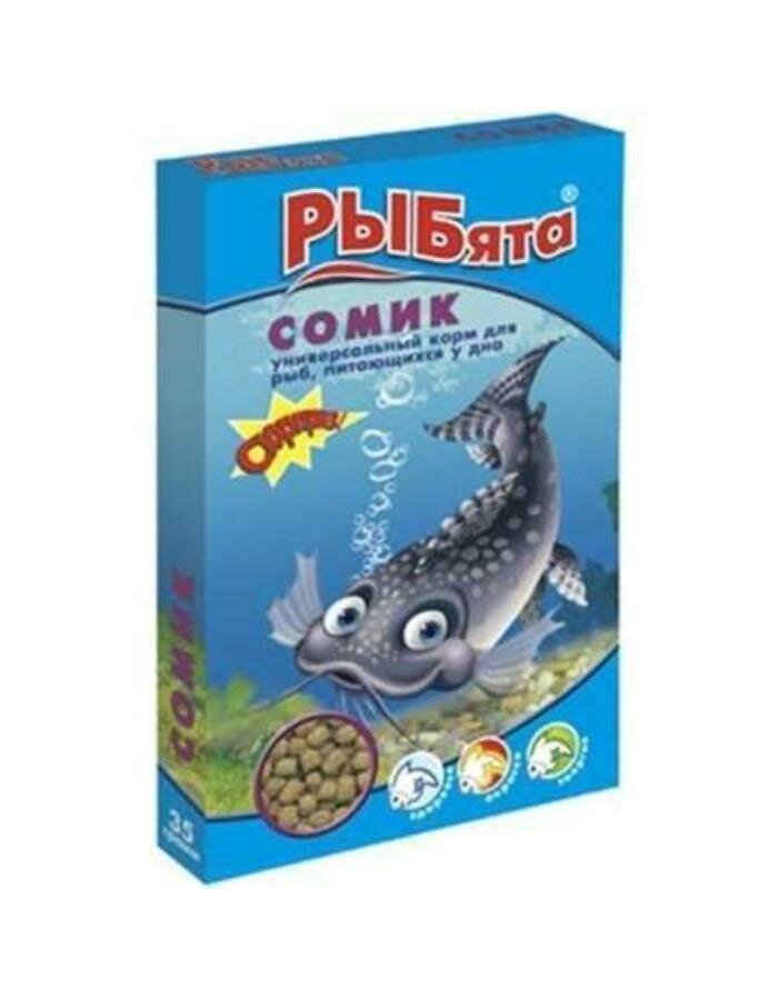 РЫБята Сомик гранулы универсальный корм для донных рыб коробка + сюрприз 35 г 10шт