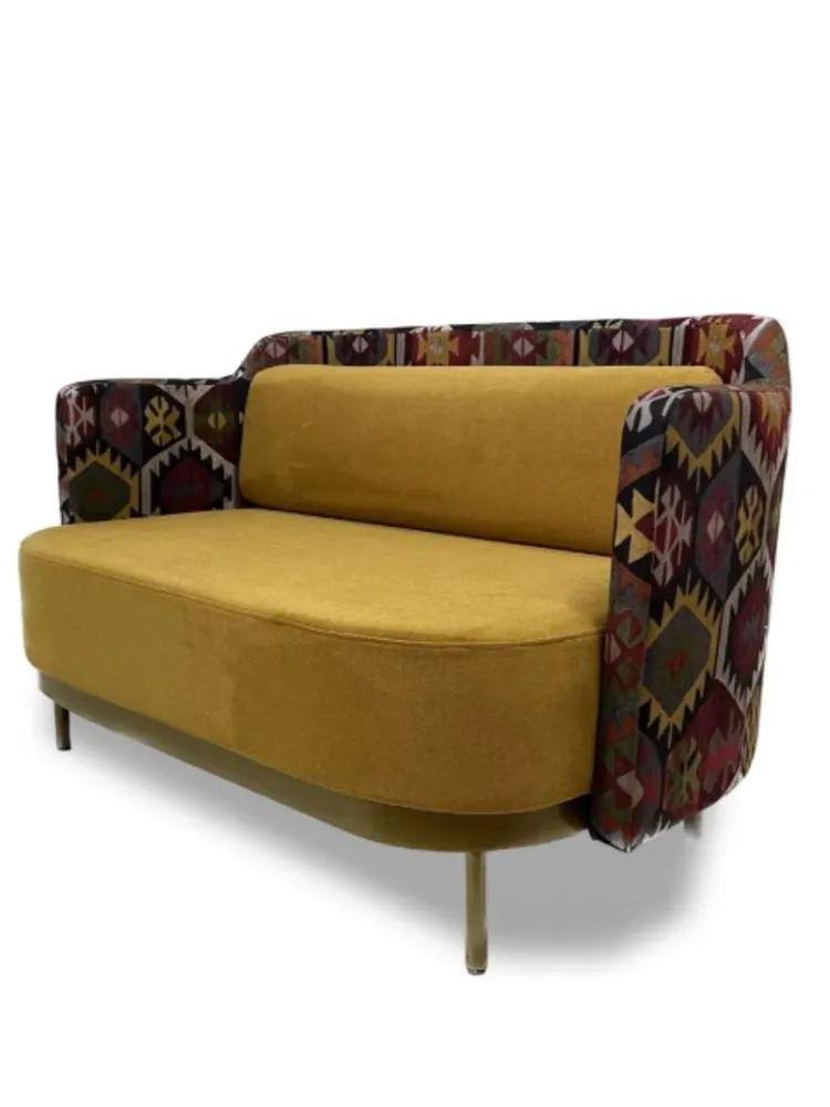 Диван прямой лион 130х78х78 см, нераскладной, мехико бордо велюр/манго велюр