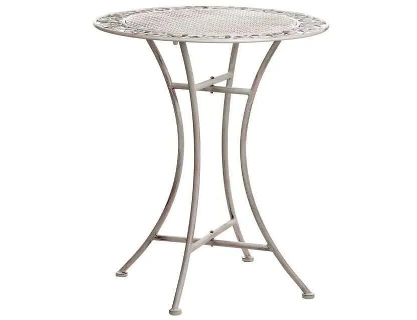 Комплект дачной мебели ажурный прованс (2 стула, стол), металл, белый, Edelman