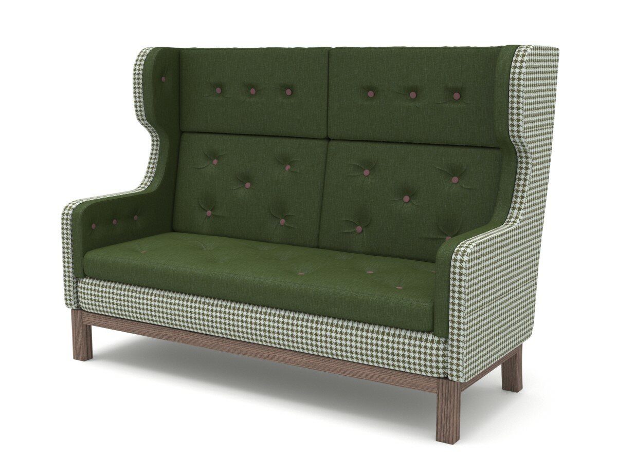 Дизайнерский диван Soft Element Эликсир Green + Morris 5, двухместный, зеленый, жаккард, в офис, в салон красоты