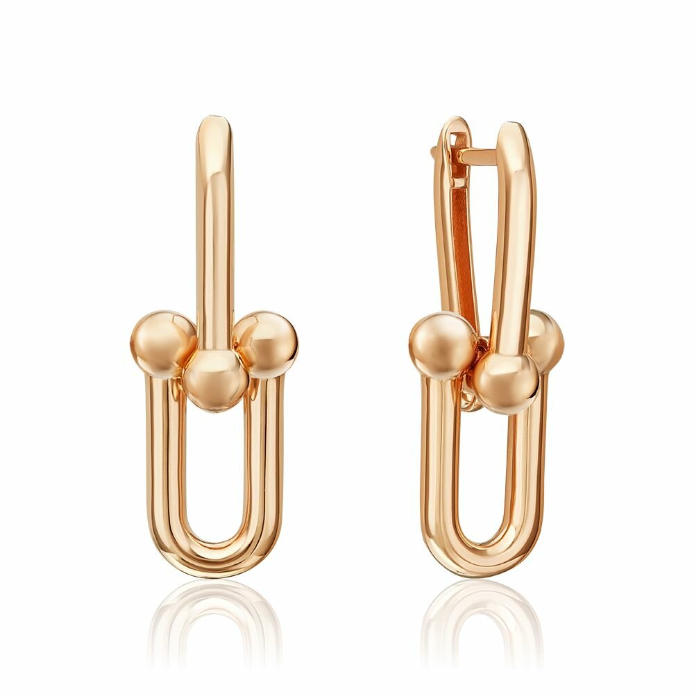 Серьги, красное золото, 585 проба