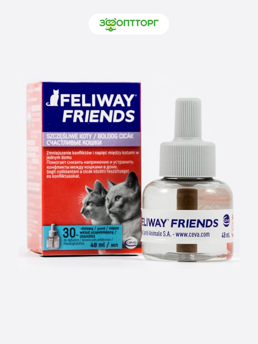 Feliway Friends сменный блок для коррекции поведения кошек 48 мл.