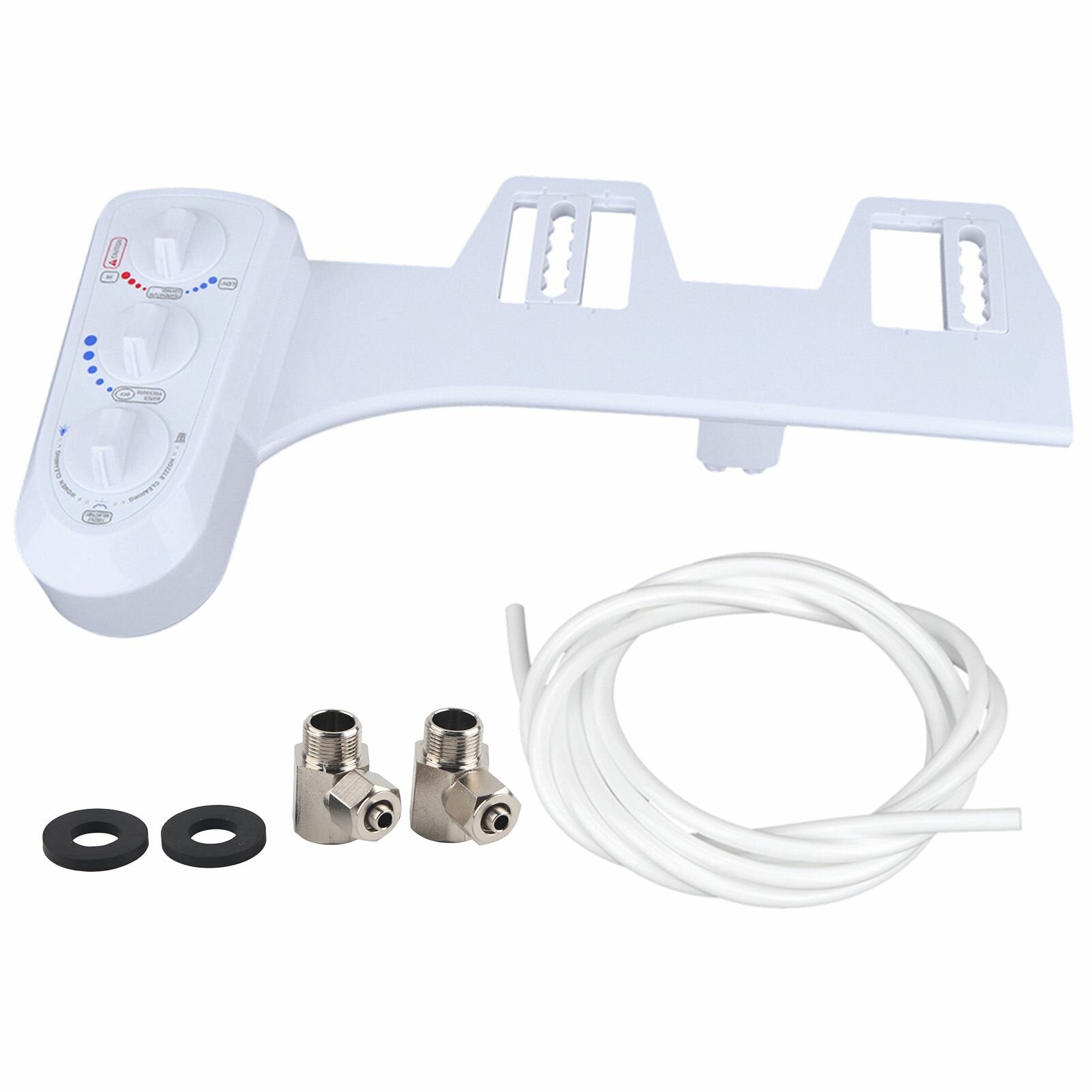 Набор для биде с интеллектуальным ненагревающимся холодным и горячим водопроводом и двойным насадком (: резьба 9/16 (медный адаптер), резьба 15/16 (пластиковый адаптер))