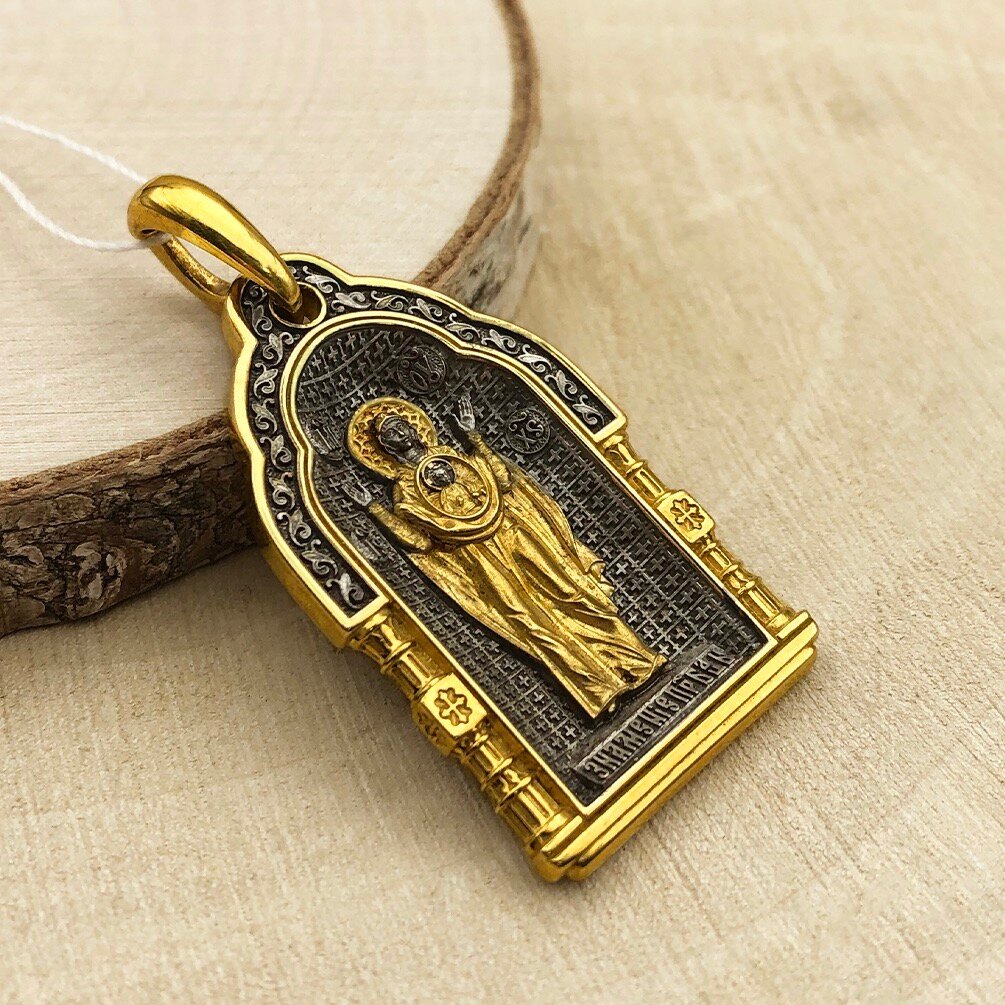 Подвеска, серебро, 925 проба, золочение, оксидирование, чернение