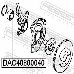 Подшипник ступичный передний Febest арт. dac40800040