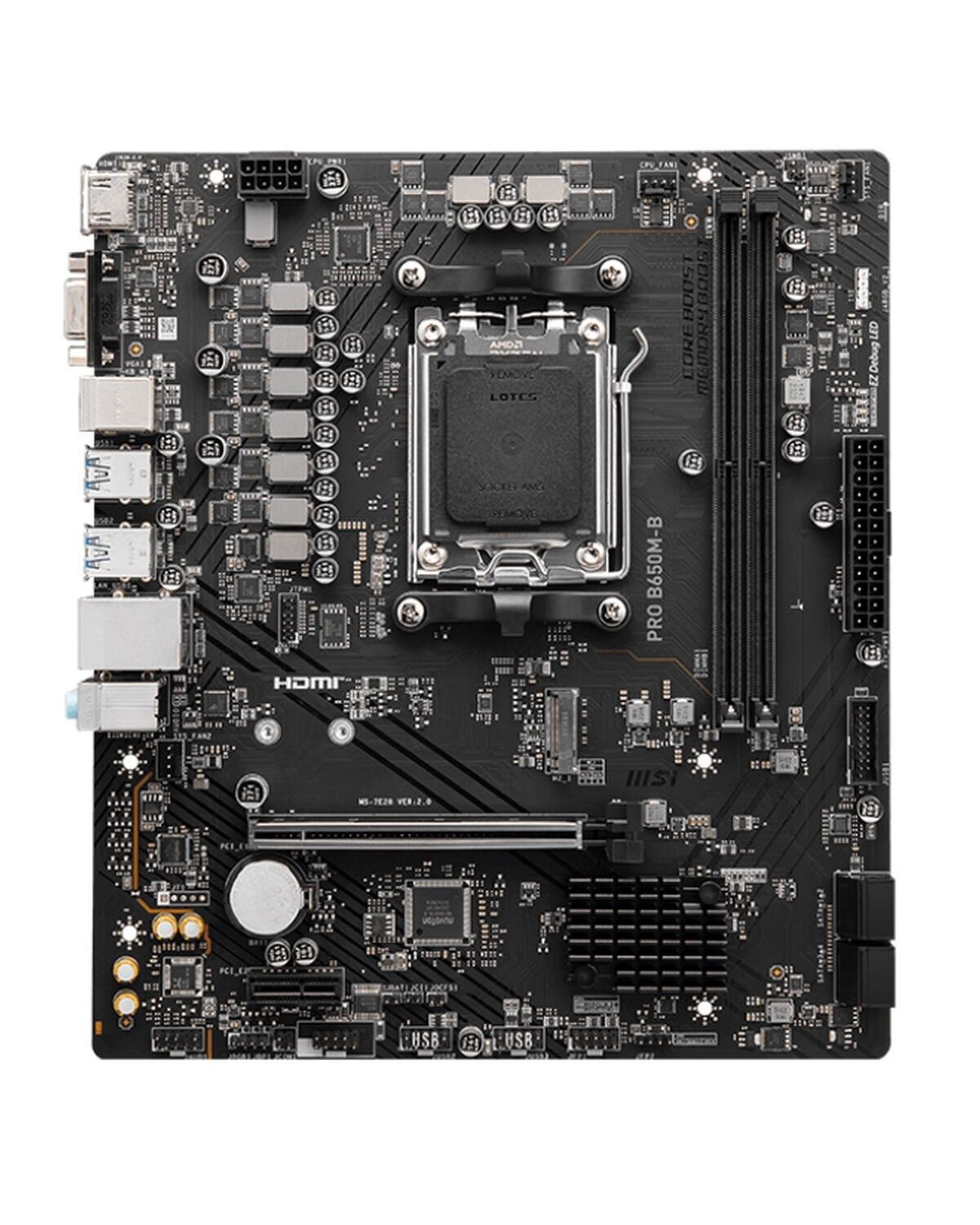 Материнская плата MSI PRO B650M-B Micro-ATX AM5 AMD B650 2xDDR5 (128ГБ)