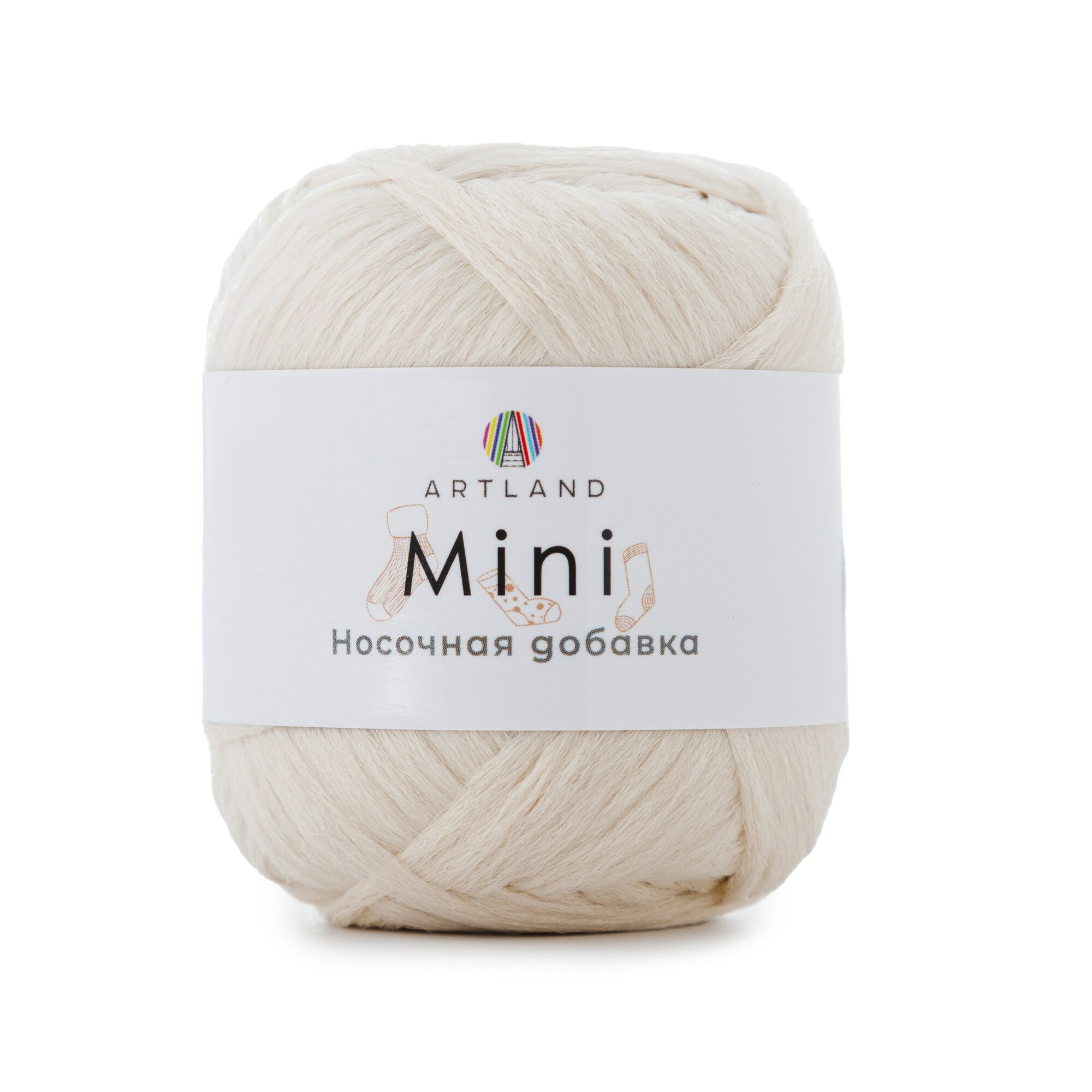 Пряжа для вязания Artland Носочная добавка Mini 4 мотка (150 м, 25 гр), цвет светло-бежевый