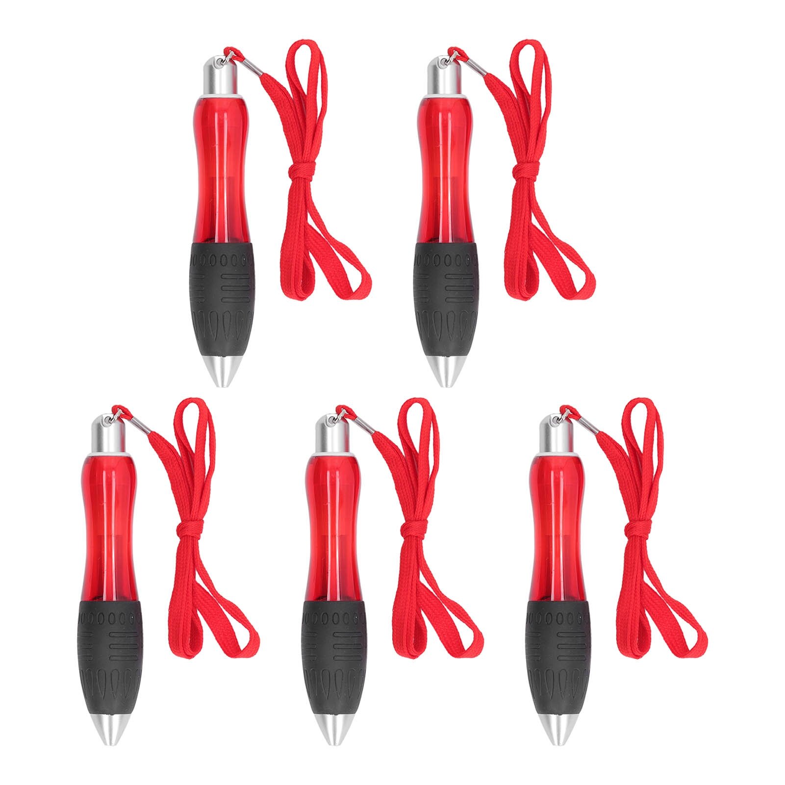 5pcs Big Fat Pens Red Body Retractable Big Fat Ballpoint Pens with Hanging Rope for Writing