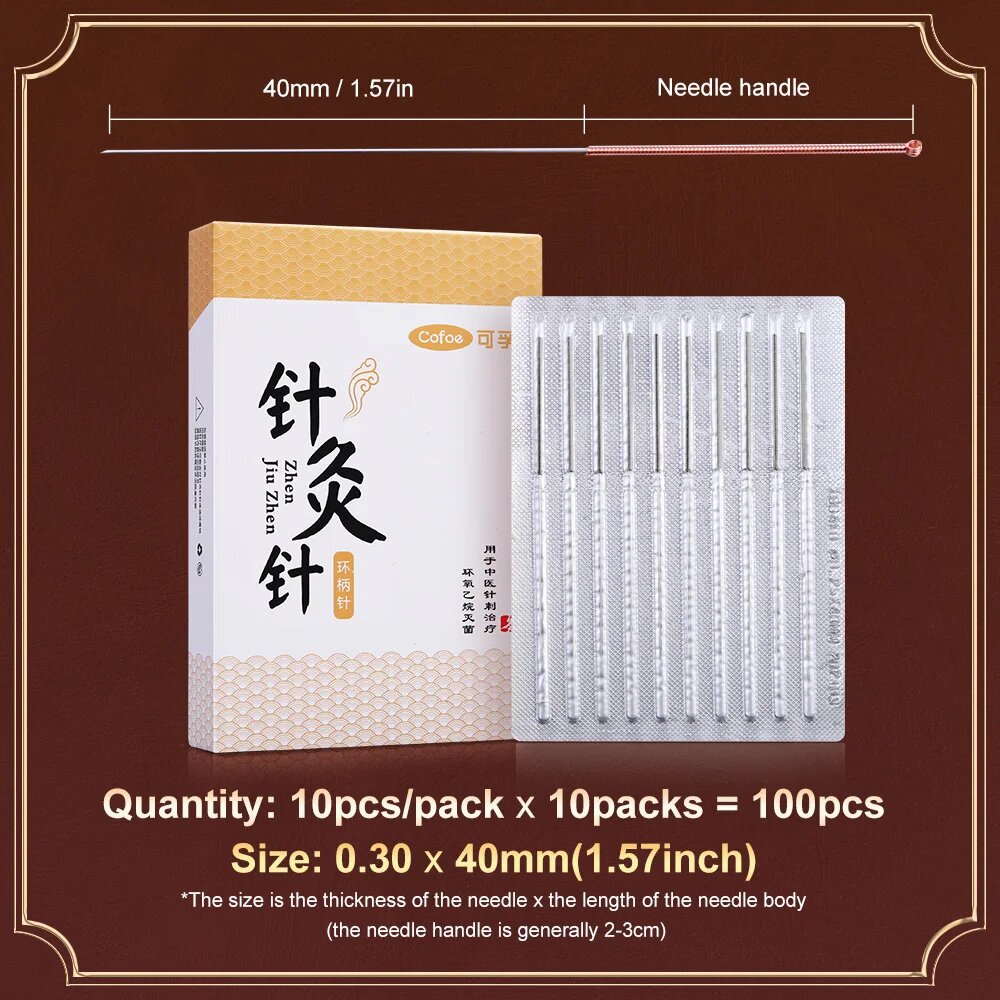 Иглы для акупунктуры COFOE 0.3x40mm, 100 шт.