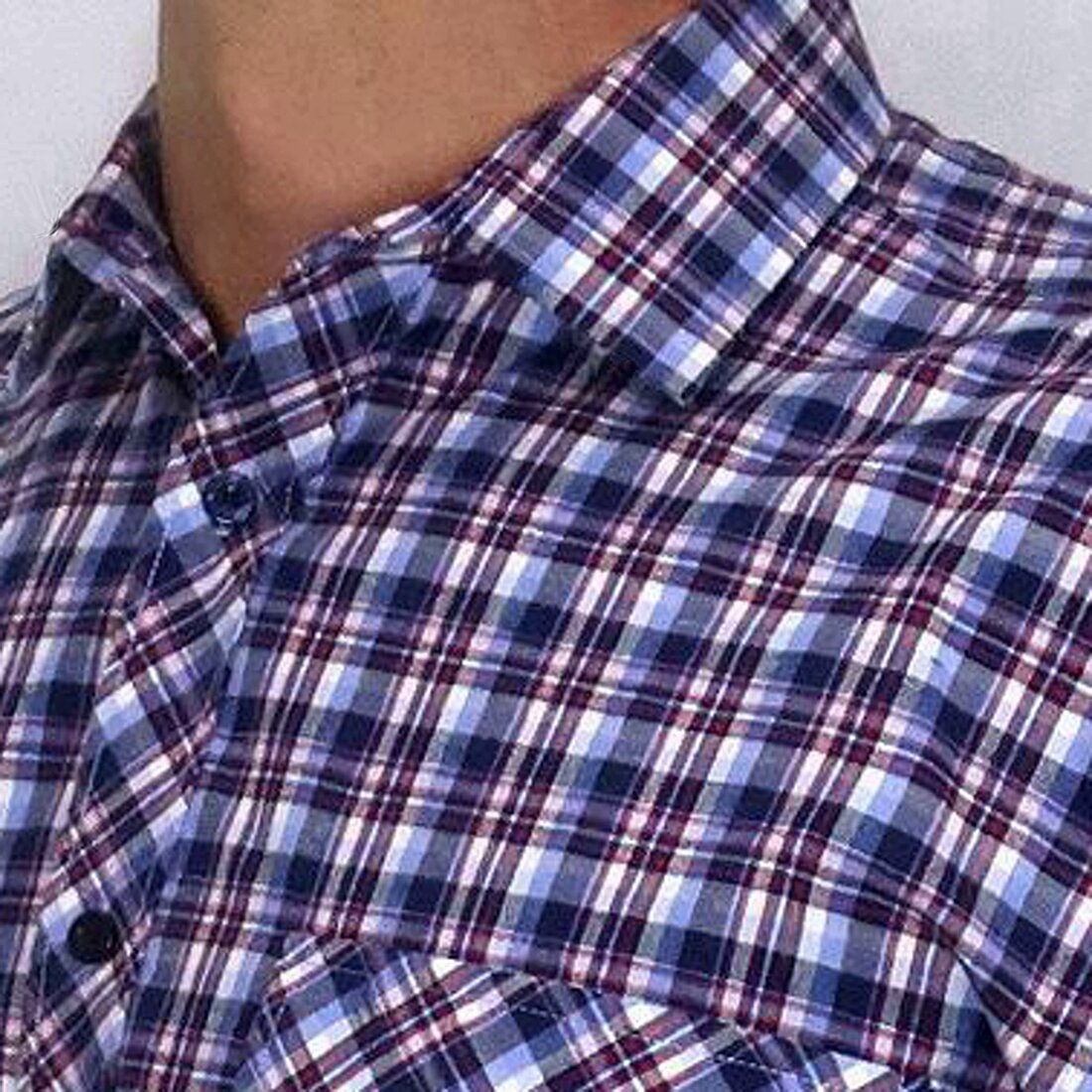 Рубашка Мужская рубашка с длинным рукавом прямая классическая, темная сорочка на пуговицах, рубаха на любой сезон, разноцветная клетка, с двумя карманами и клапанами, на любой сезон и на лето рубашка