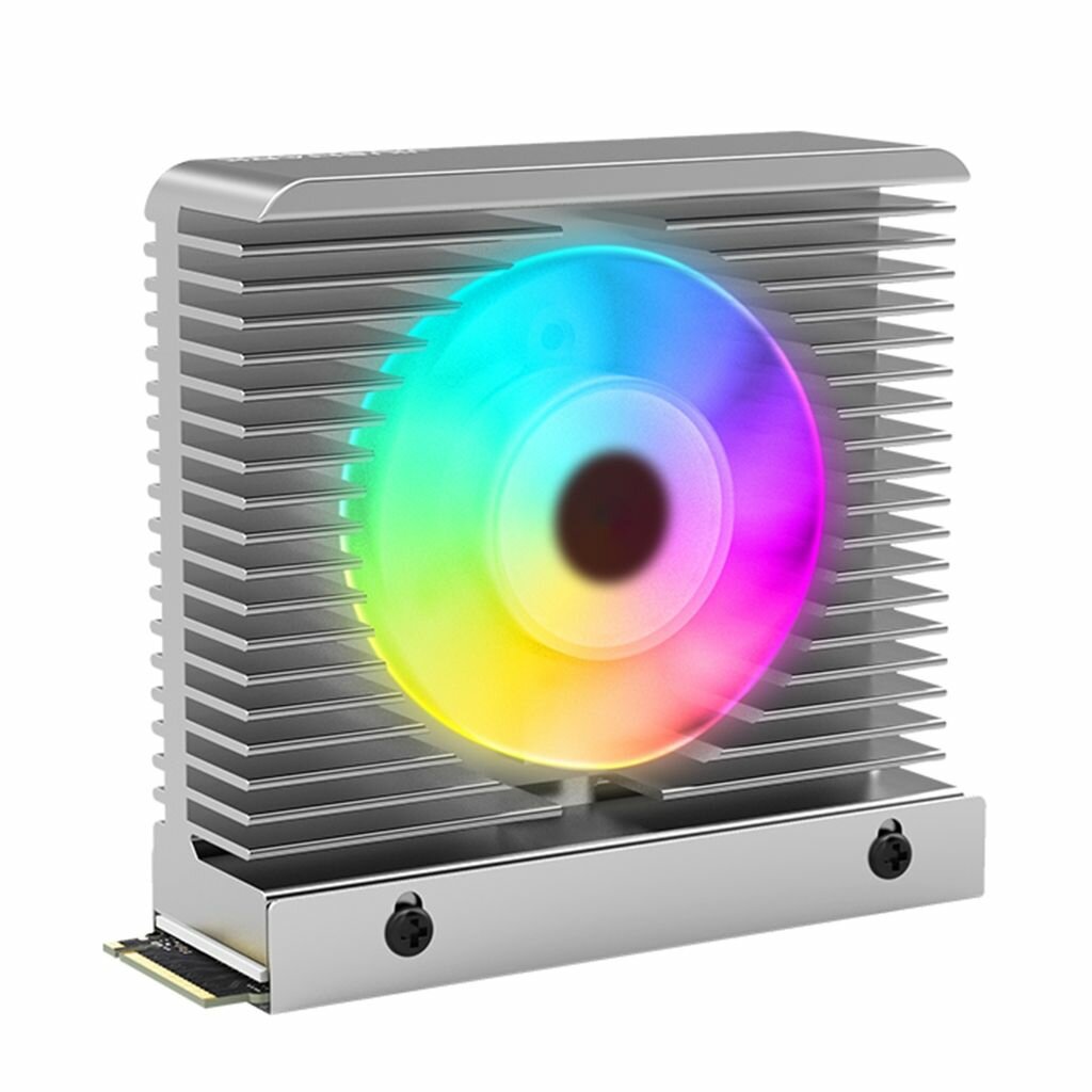 Охлаждение для консоли, M.2 2280 SSD радиатор с ARGB вентилятором - серебристый