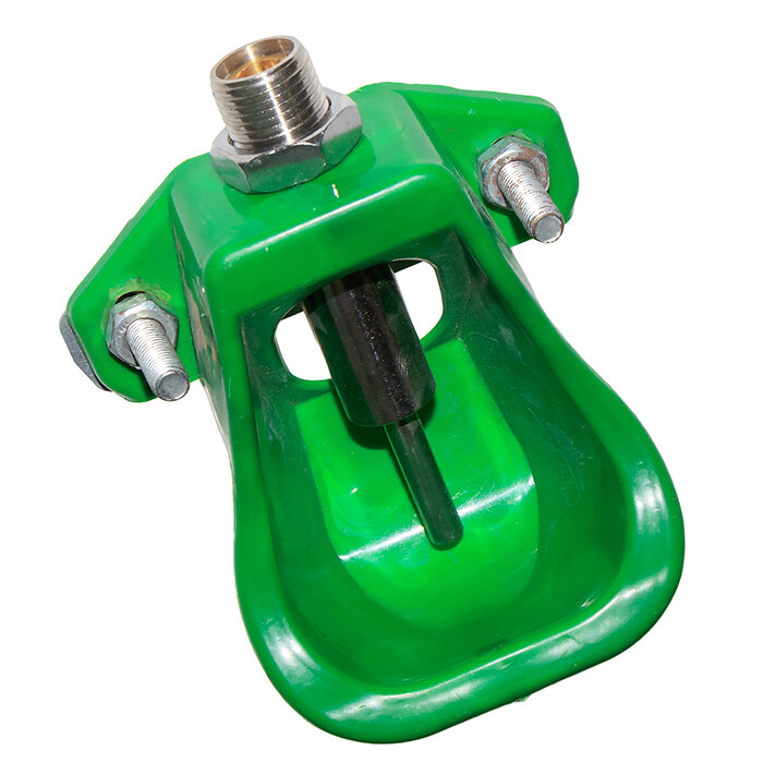 Ниппельная поилка для коз и овец, подключение резьба 1/2. Прочный пластик, нержавеющая сталь