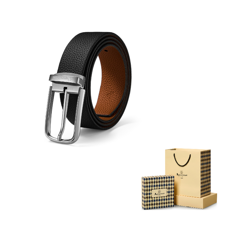 AQUASCUTUM Top Grain Cow Leather Belts Men's 3.5cm 115