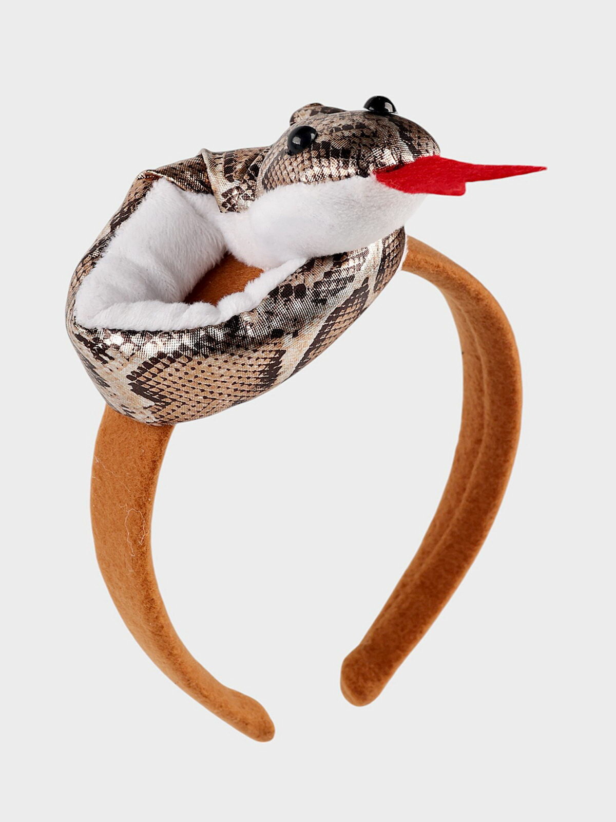 Ободок для волос "Змея", цвет: коричневый, вид ободка: новогодние