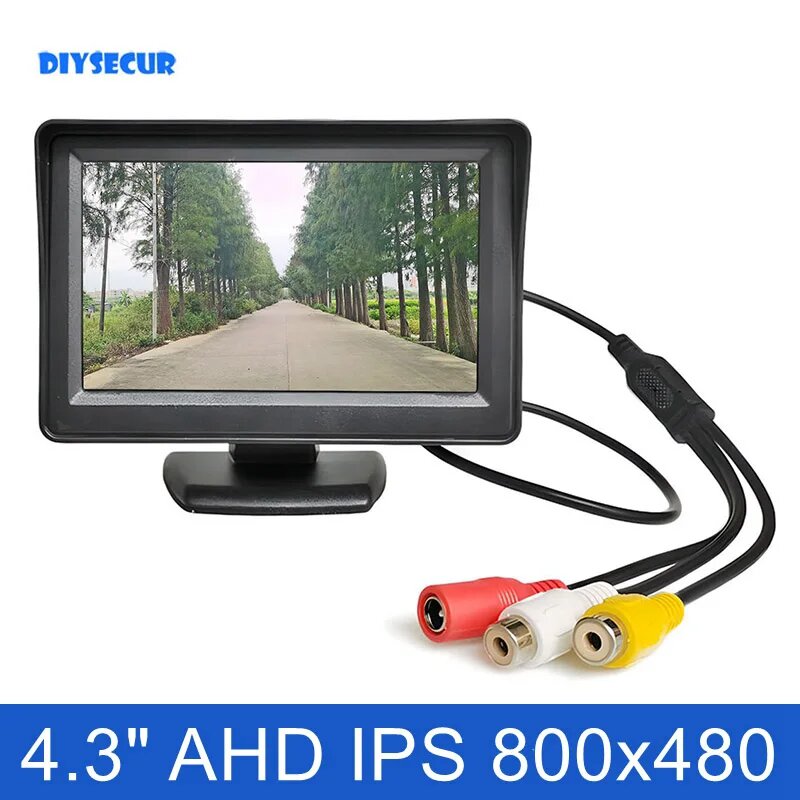 DIYSECUR 4,3-дюймовый AHD IPS 800*480 автомобильный монитор заднего вида, резервный монитор для камеры AHD, автомобильная камера CVBS
