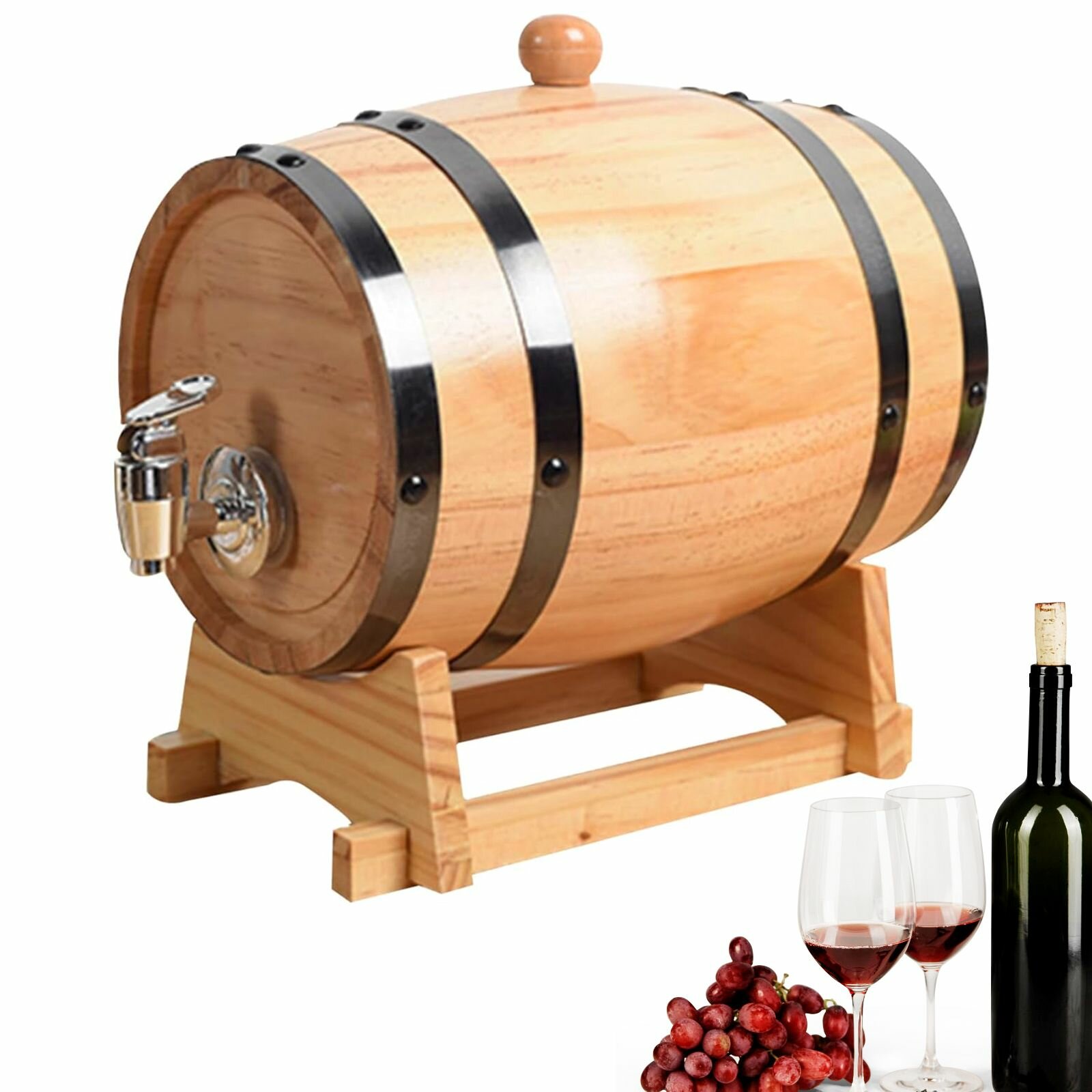 Деревянная бочка для напитков 3л