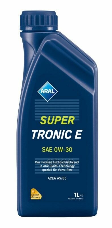 ARAL Масло Aral Super Tronic E 0W-30 Синт. (1 Л) Api Sl/Cf Acea A5/B5 (For Volvo)